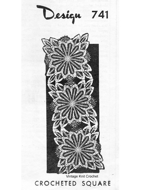 Pineapple Crochet Square Pattern For Cloth Runner