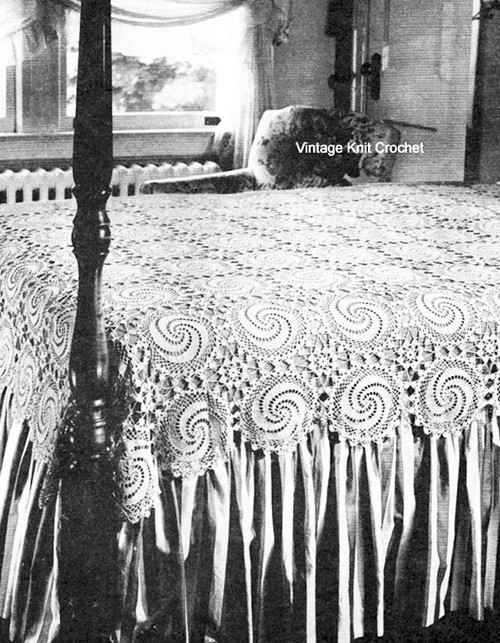 Crochet Pinwheel Bedspread Pattern Round Medallions