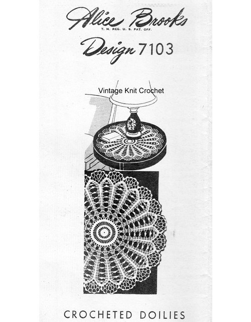 Crochet Lace Wheel Doily Pattern Six Sizes Mail Order Design 7103