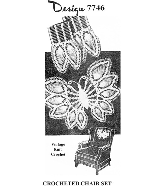 Crochet Butterfly Doily Pattern Set Buffet Scarf Ends Alice Brooks 7746