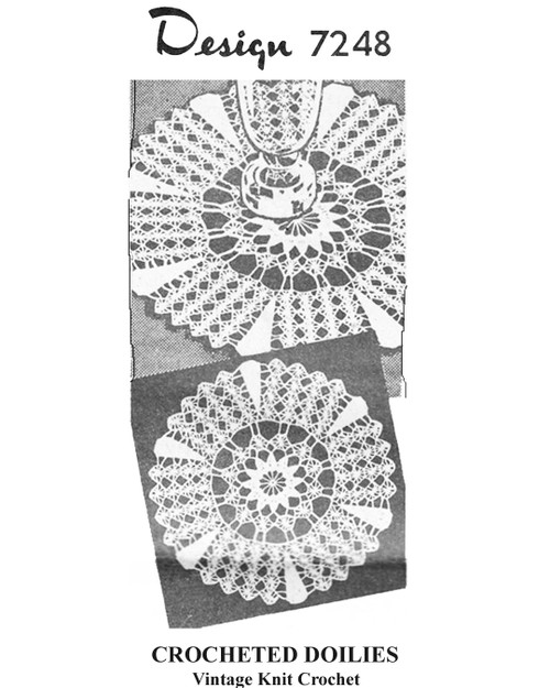 Vintage Daisy Button Crochet Doily Pattern Alice Brooks 7248 Mail Order