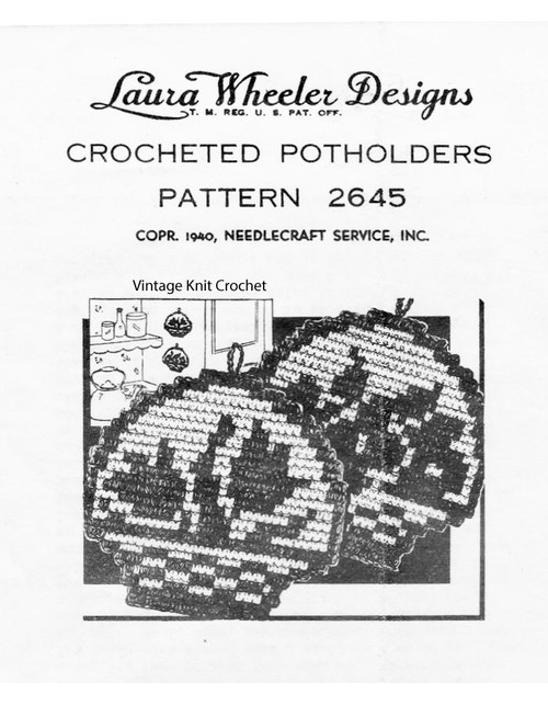 Crochet Potholders Pattern, Flower Baskets, Laura Wheeler 2645