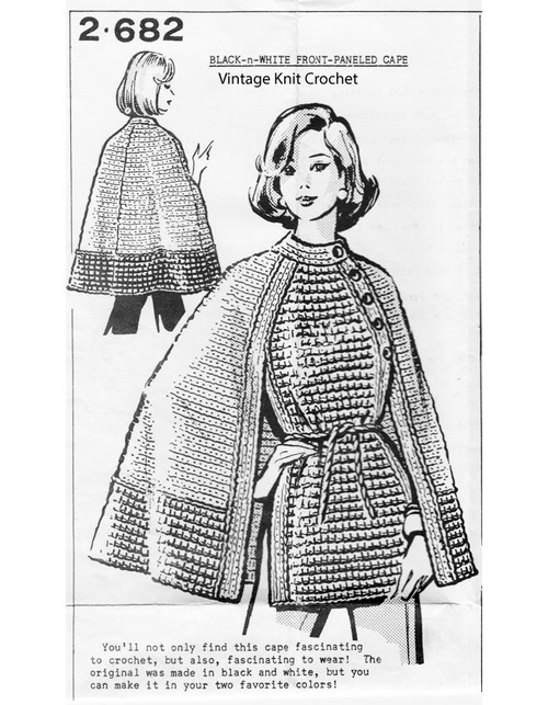Knitted Front Panel Cape Pattern, The Parade No 2 628