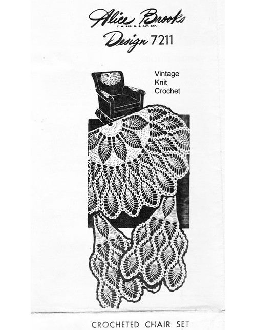 Alice Brooks 7211 Crochet Pineapple Chair Set Pattern