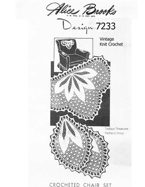 Maple Leaf Crochet Chair Set Pattern Doily Design 7233 Alice Brooks