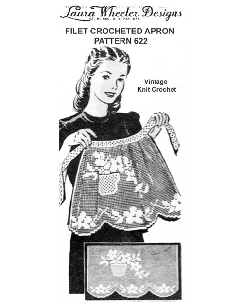 Filet Crochet Daisy Flower Apron Pattern Laura Wheeler 622