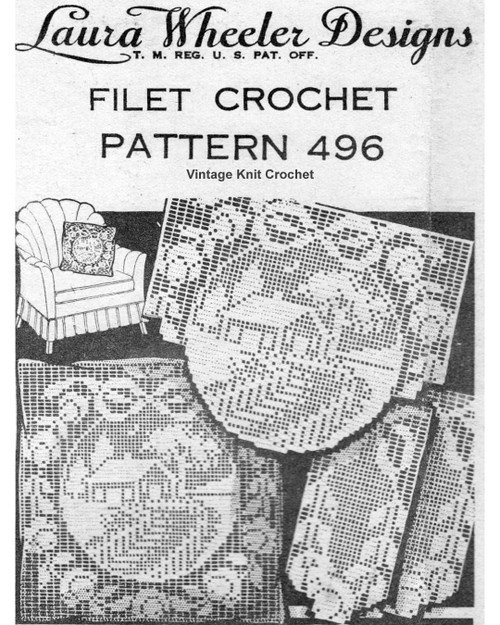 Filet Crochet Pattern Country Home Chair Buffet Set Laura Wheeler