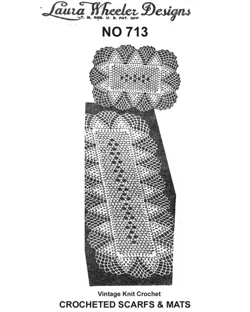 Crochet Pineapple Scarfs Mats Pattern Laura Wheeler Design 713