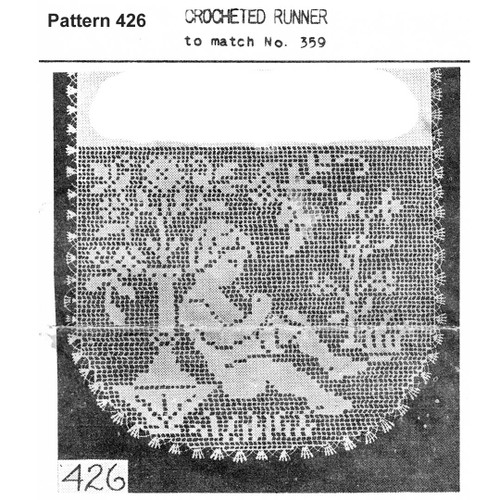 Vintage Filet Crochet Cupid Pattern, Mail Order No 426