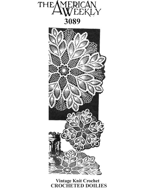 Crochet Pineapple Doilies Pattern Large Small Design 3089