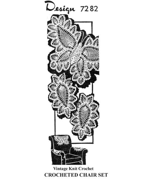 Vintage Butterfly Chair Doily Pattern Set, Alice Brooks Design 7282 ...