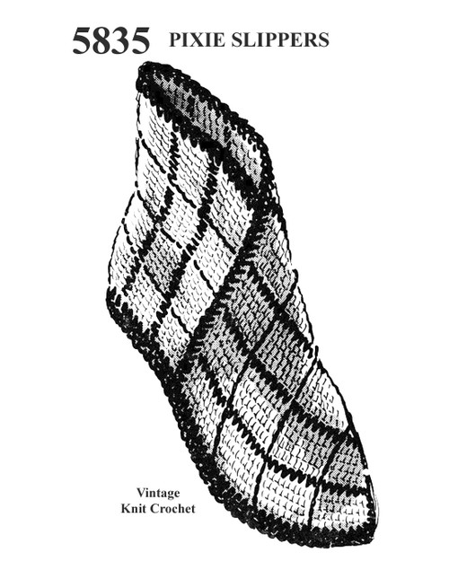 Easy Crochet Pixie Slipper Boots, Small Medium Large