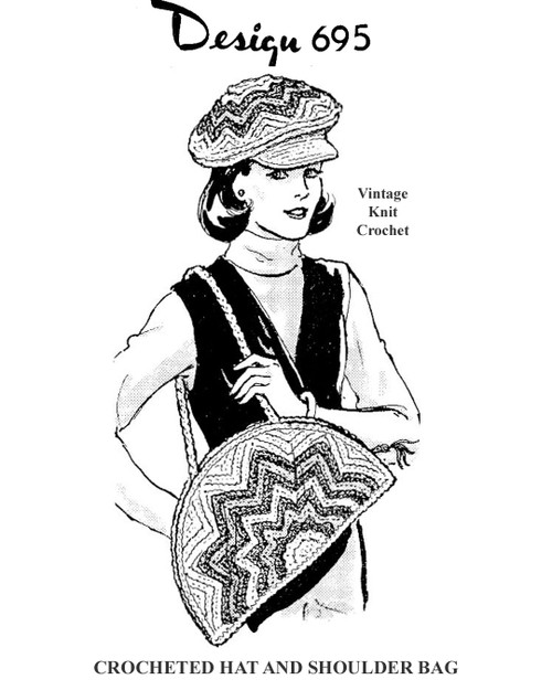 Easy Crochet Newsboy Hat Pattern, Zigzag Shoulder Bag, Mail Order ...