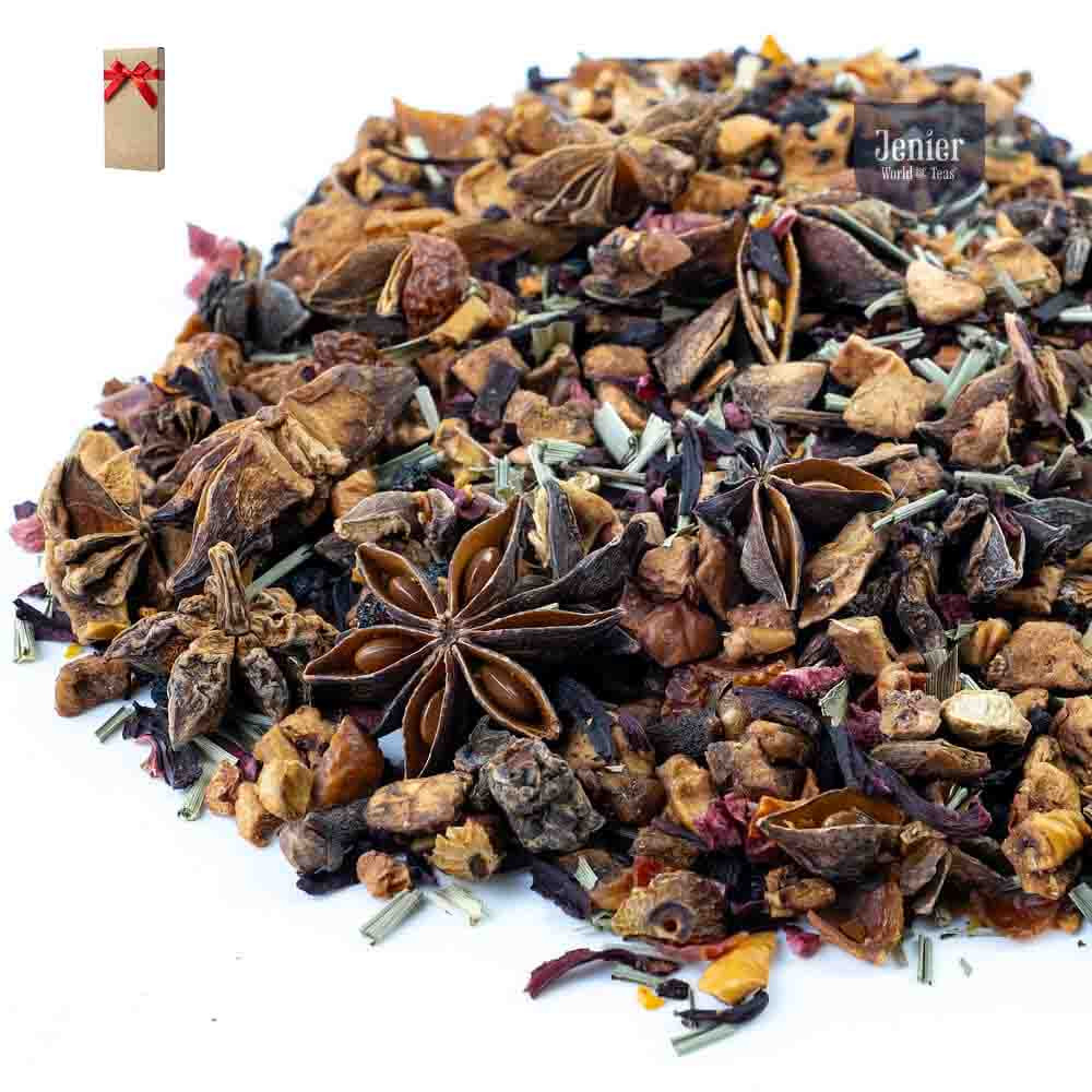 Chilli Christmas Fruit Tea Blend In Co-Branded Retail Cartons.