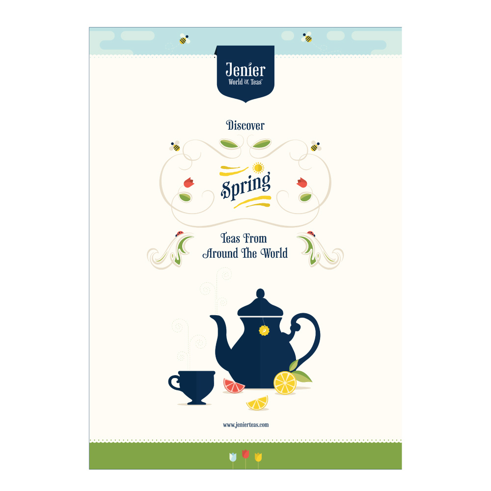 Jenier Spring Tea Poster Size A3 | Jenier World Of Teas
