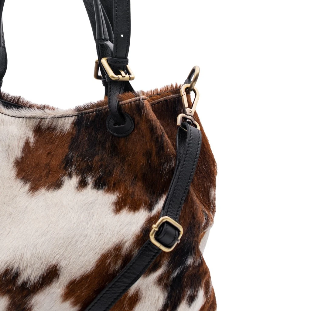 Borsa animalier stampa mucca effetto cavallino. Spedizione gratis