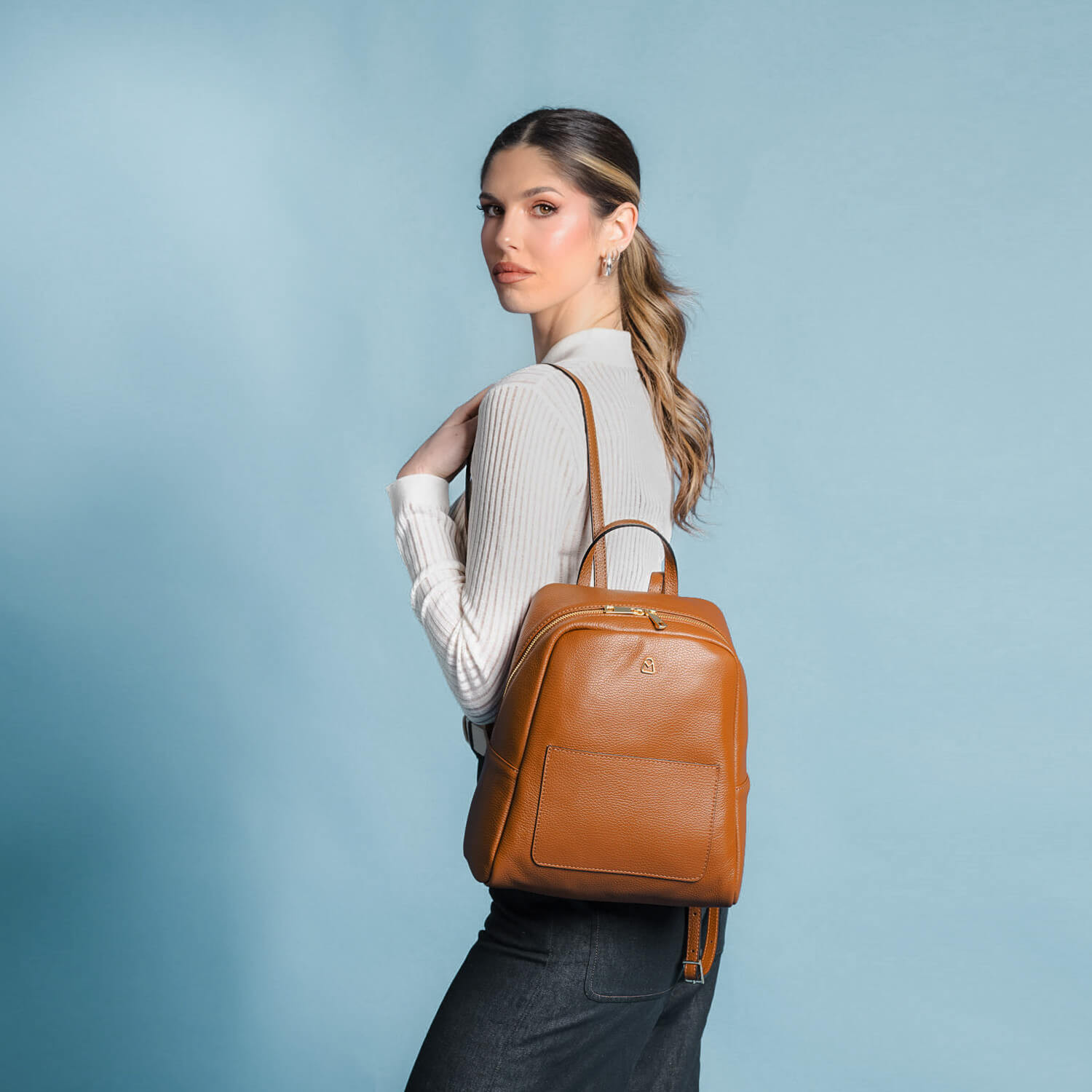 Zainetto donna Iris in pelle con spallacci regolabili pratico e ...