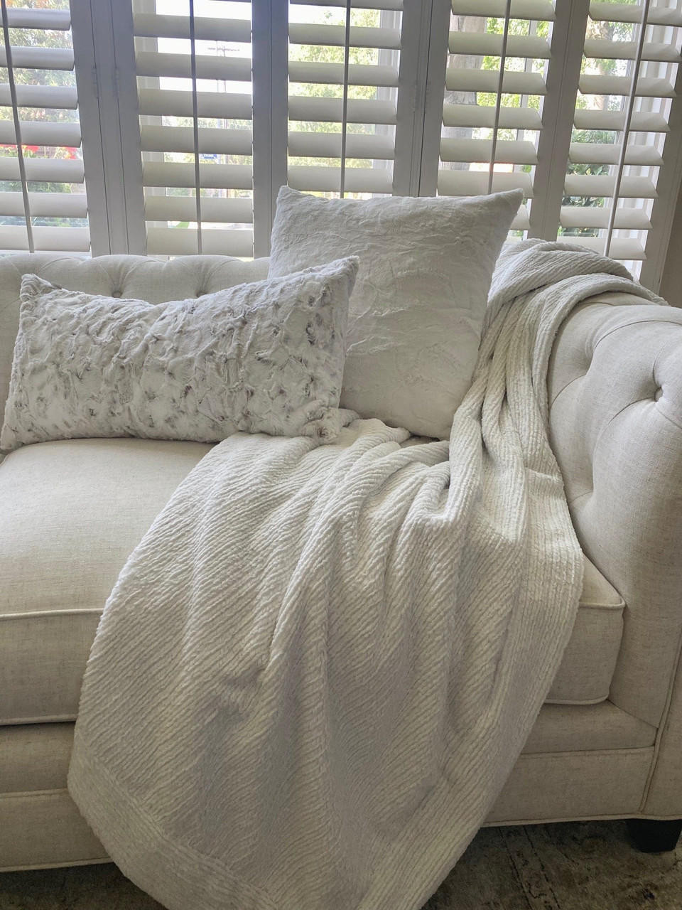 Ivory WeaveThrow Blanket