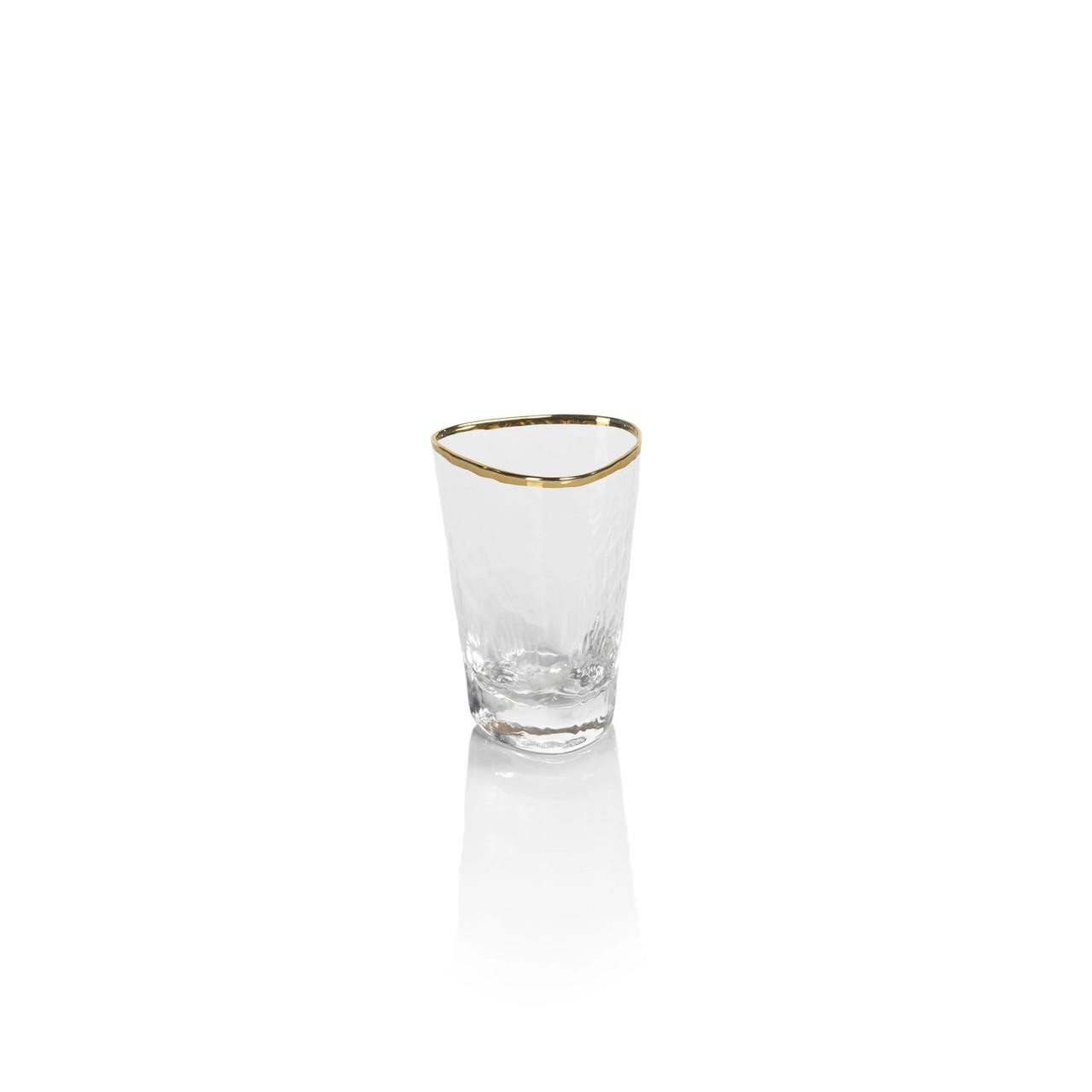 Aperitivo Triangular Shot Glass With Gold Rim Drinkware