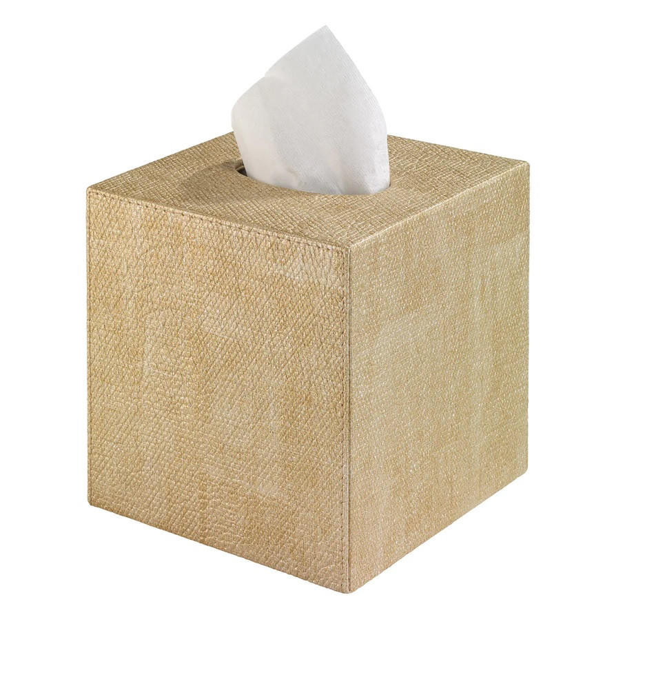 Luster Gold Tissue Box | Bath Accessories