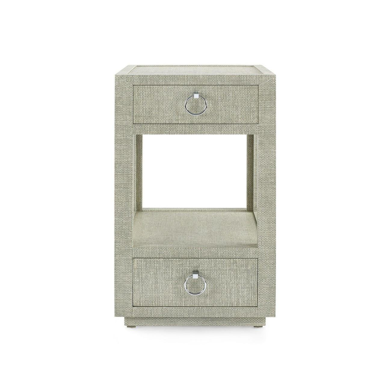 Camilla Gray Tweed Two Drawer Side Table | Furniture