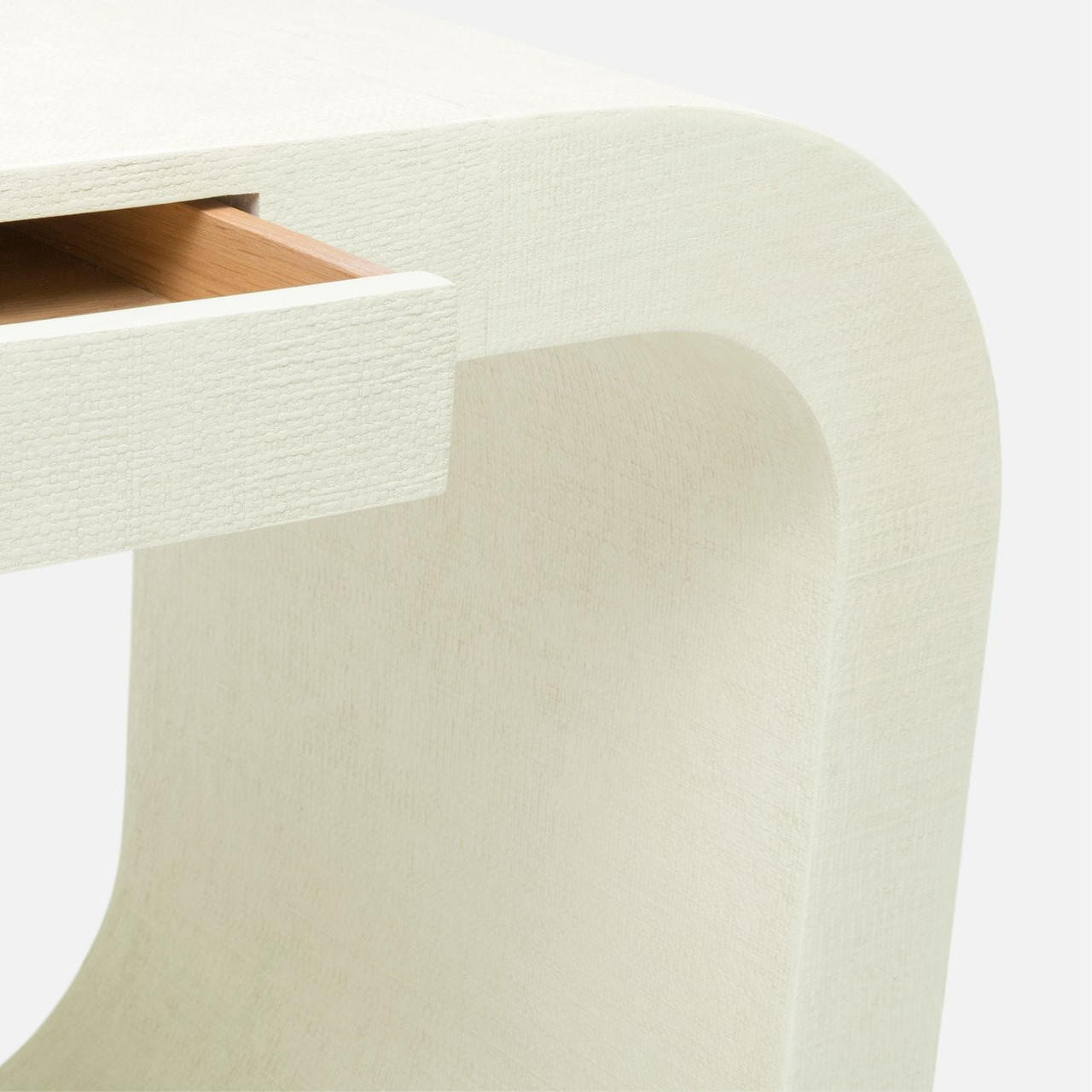 Vanora Faux Raffia Curved-Leg Waterfall Desk | Furniture