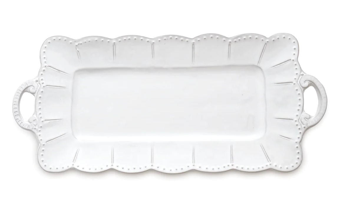 Bella Bianca Rectangular Tray with Handle | Serveware