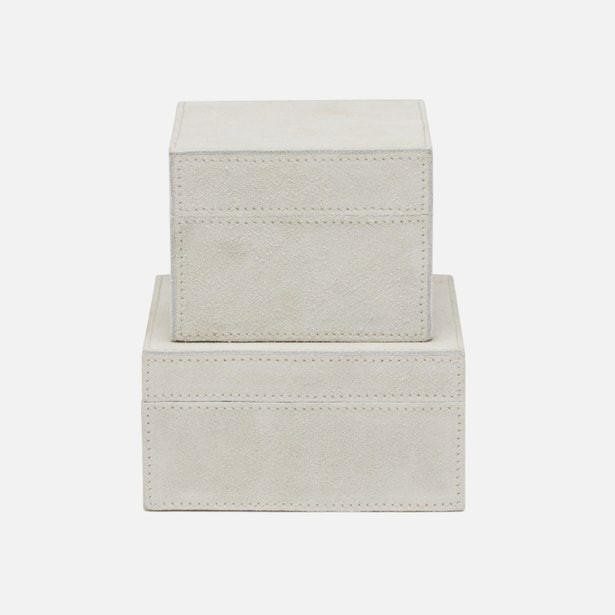 Segovia Dark Gray Suede Box Set | Office Accents