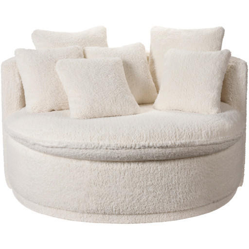 Drancy Ivory Sherpa Lounger | Furniture
