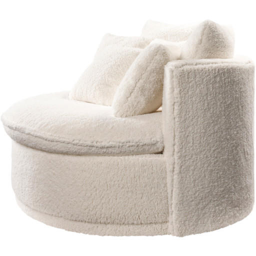 Drancy Ivory Sherpa Lounger | Furniture