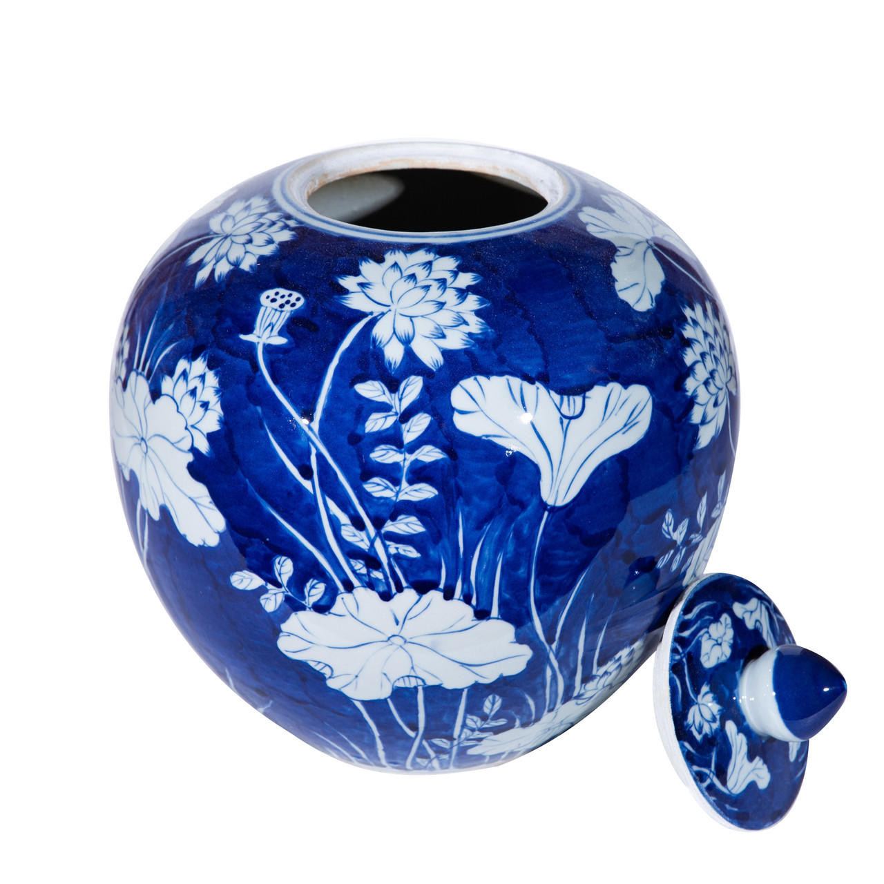 Blue Lotus Melon Jar | Decorative Vases and Temple Jars