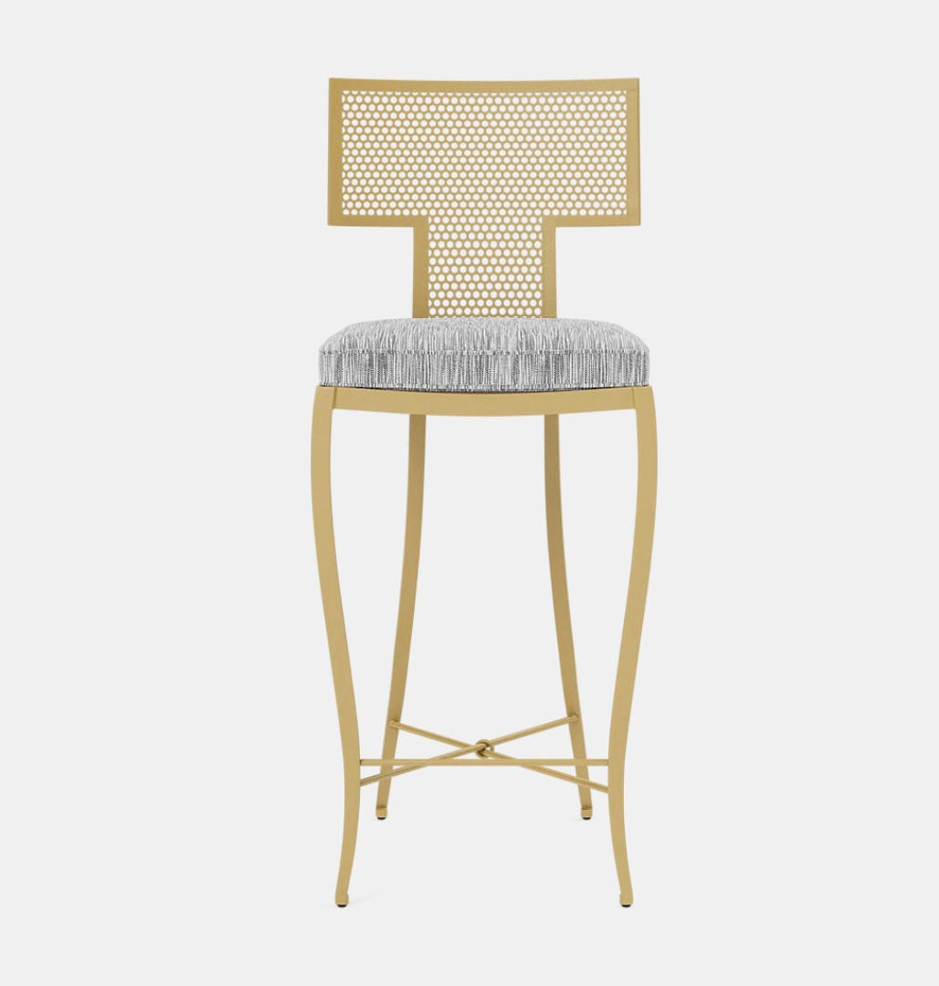 Hadley Gold Mesh Bar Stool | Furniture