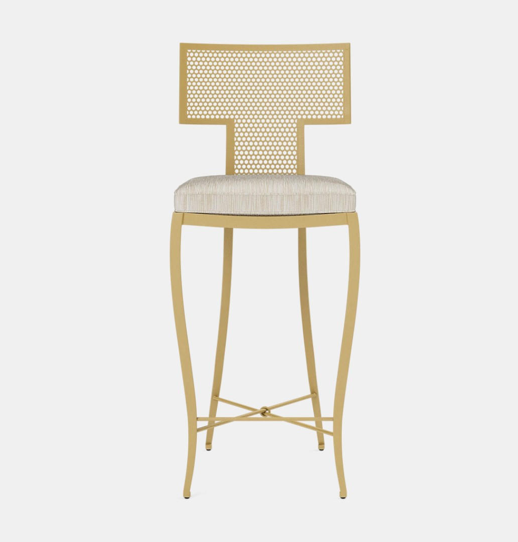 Hadley Gold Mesh Bar Stool | Furniture