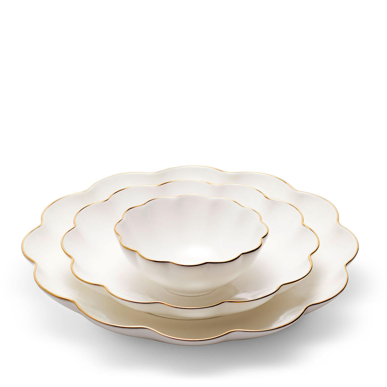 Scalloped Nesting Dish (Set of 3) | Serving Bowls