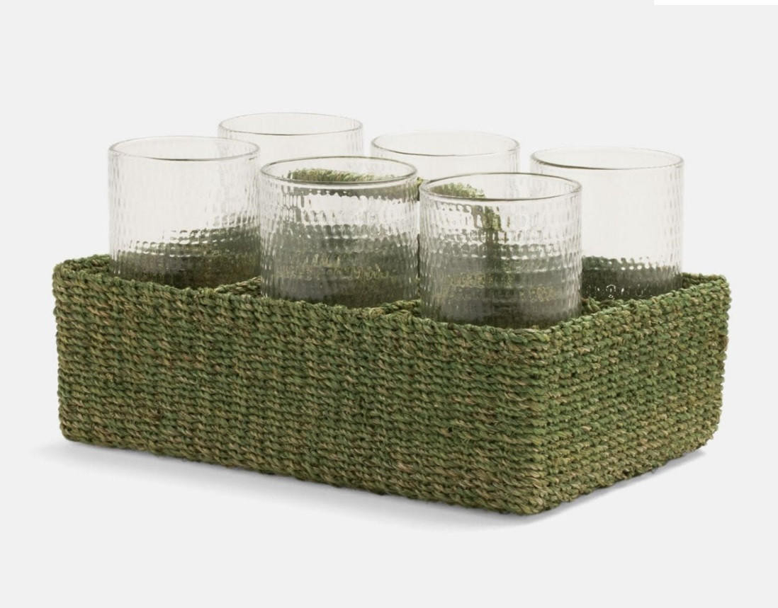 Voru Green Glassware Caddy | Tabletop