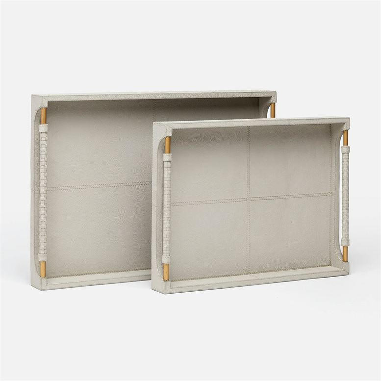 Lenora Light Gray Tray Set | Decorative Trays