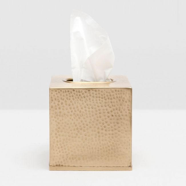 Verum Antique Brass Hammered Metal Tissue Box | Bathroom Accessories