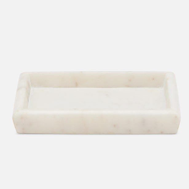 Kavala White Marble Soap Dish | Bathroom Decor