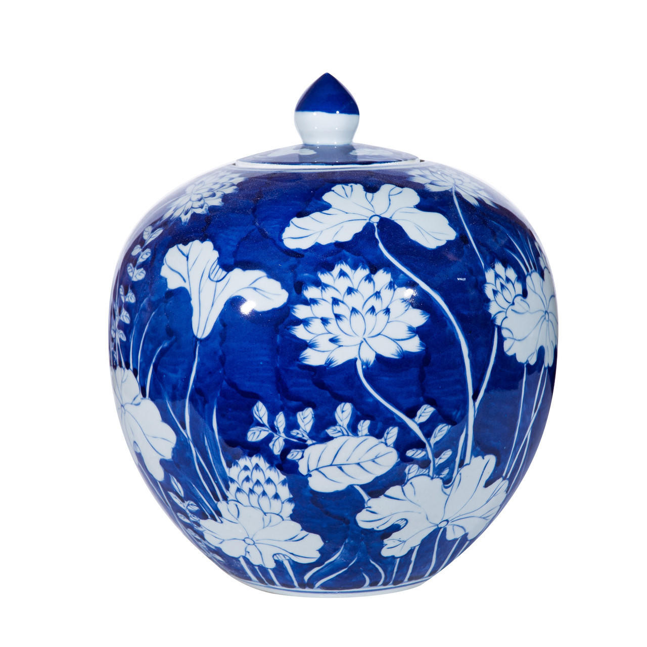 Blue Lotus Melon Jar | Decorative Vases and Temple Jars