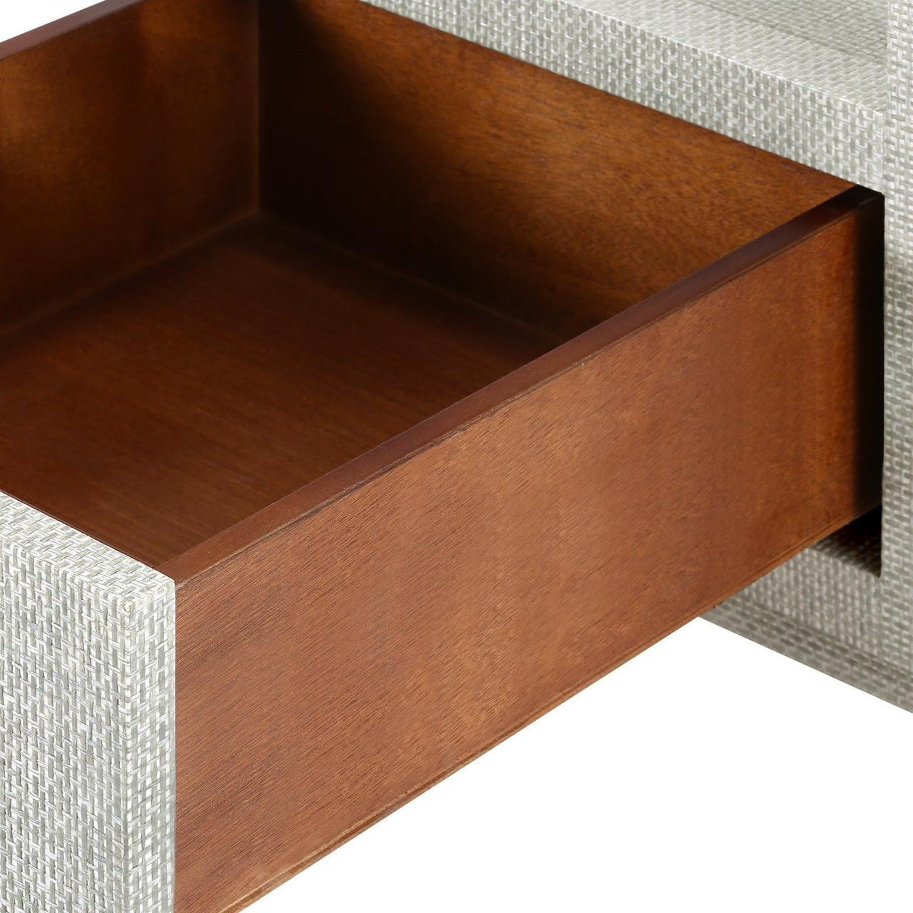 Camilla Gray Tweed Two Drawer Side Table | Furniture