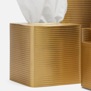 Adelaide Matte Gold Brass Tissue Box | Bathroom Accessories