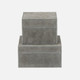 Segovia Dark Gray Suede Box Set | Office Accents