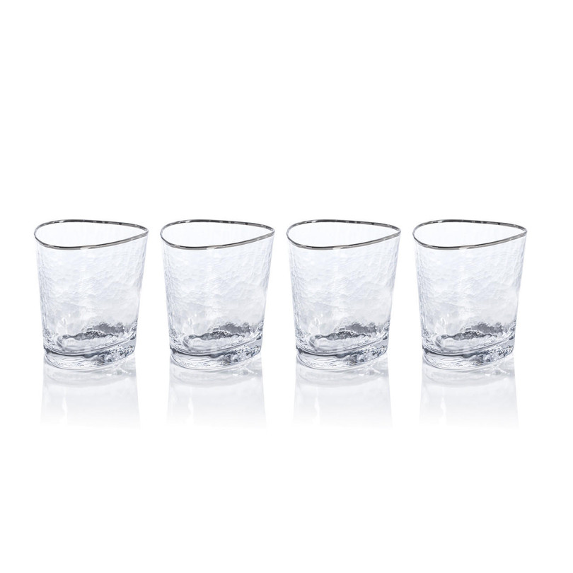 Aperitivo Double Old Fashioned Glass With Gold Rim Set