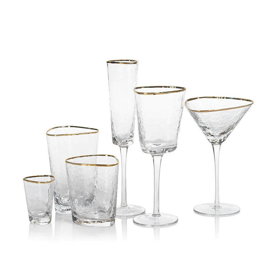 Aperitivo Double Old Fashioned Glass With Gold Rim Set