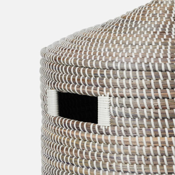 Roslyn Gray & White Seagrass Hampers | Baskets and Storage