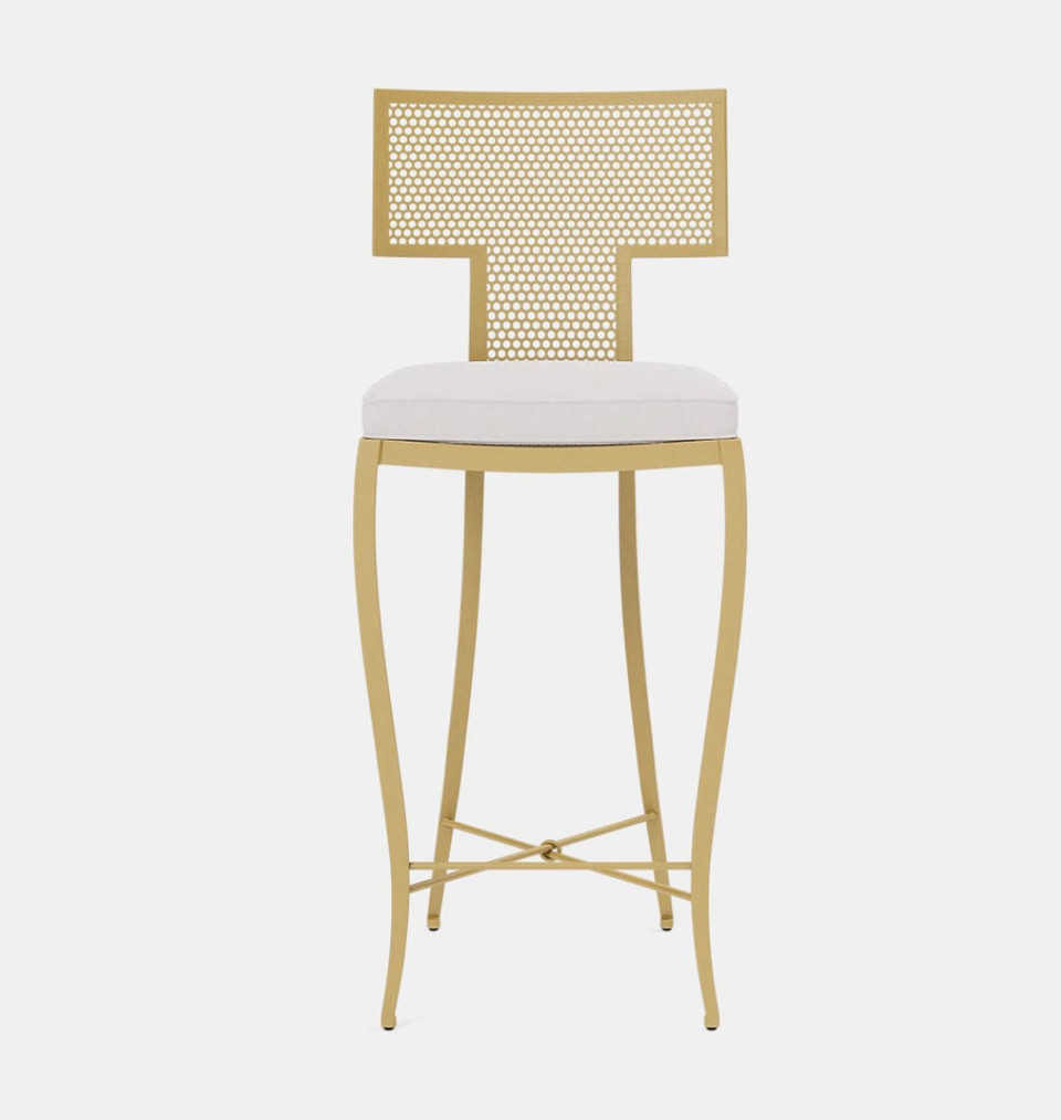 Hadley Gold Mesh Bar Stool | Furniture