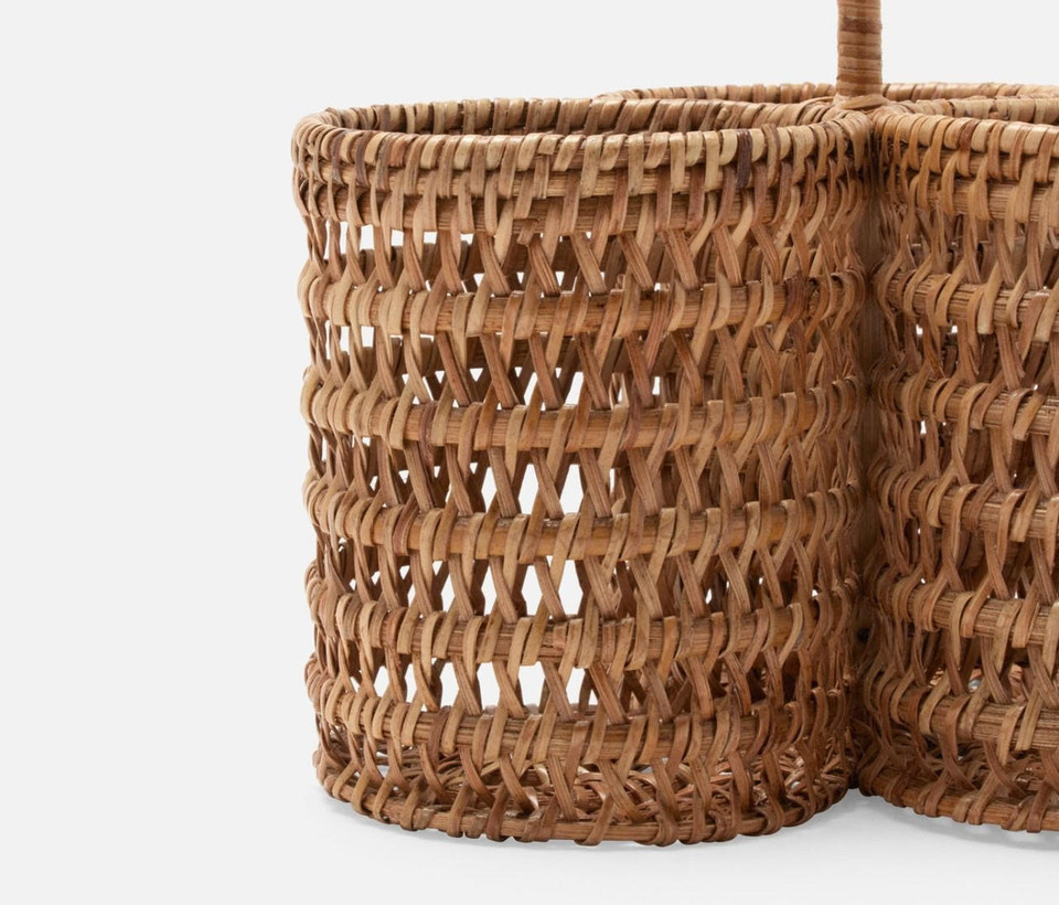 Carly Natural Rattan Wine Caddy | Tabletop