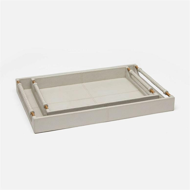Lenora Light Gray Tray Set | Decorative Trays