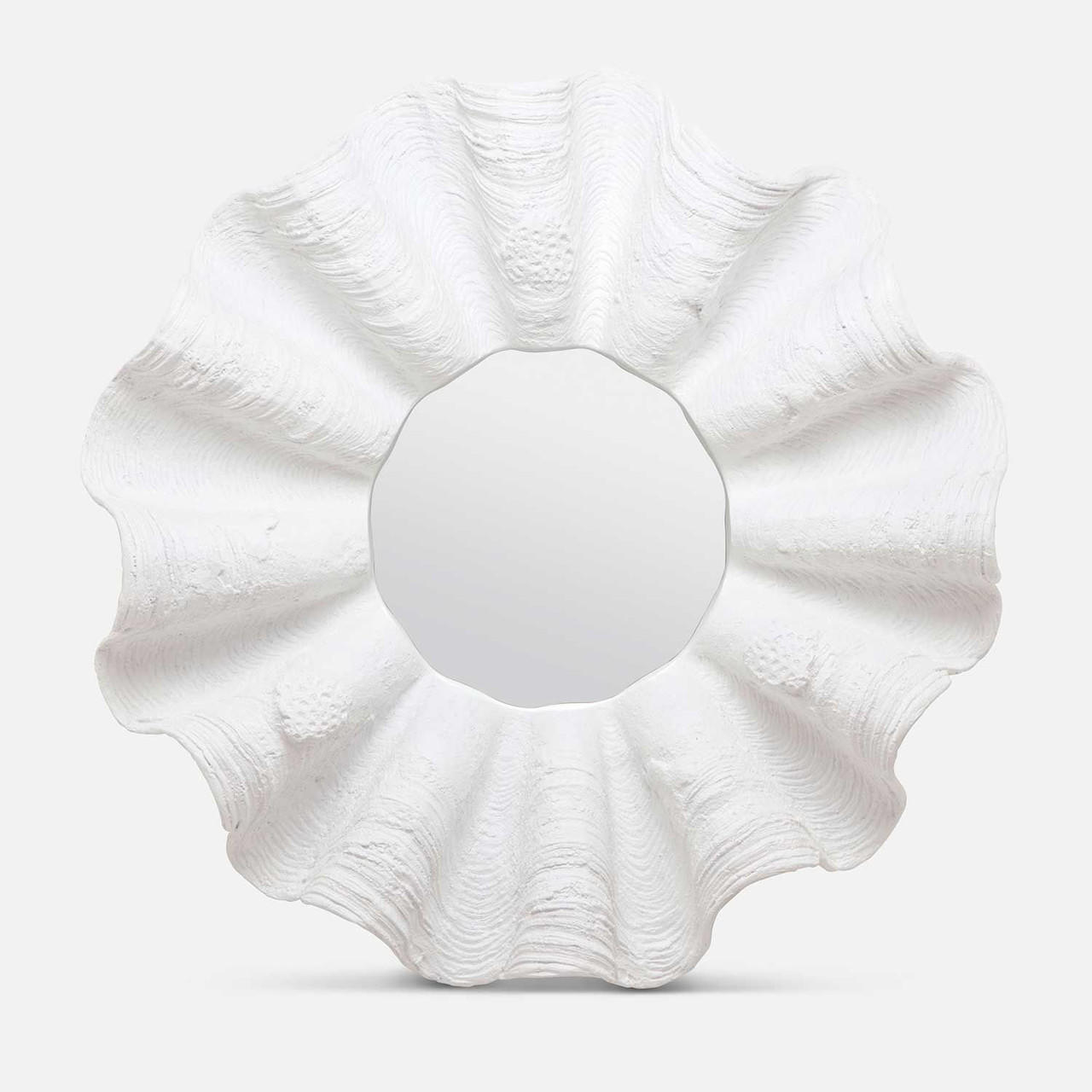 Ava White Shell Clamshell Mirror | Mirrors