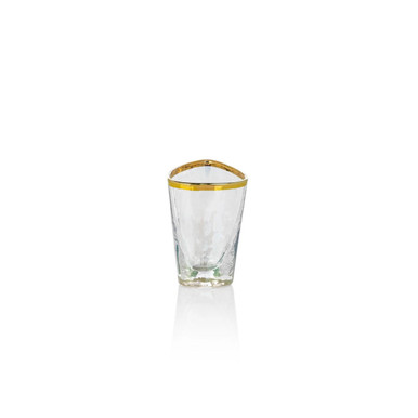 Kampari Triangular Shot Glasses with Luster Gold Rim | Drinkware